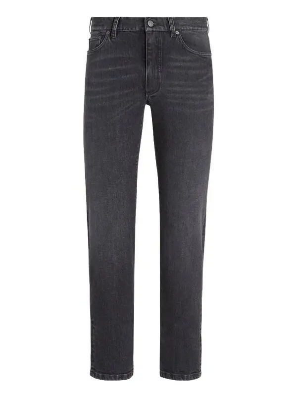 Zegna Mid Rise Stonewashed Jeans - Dark Grey