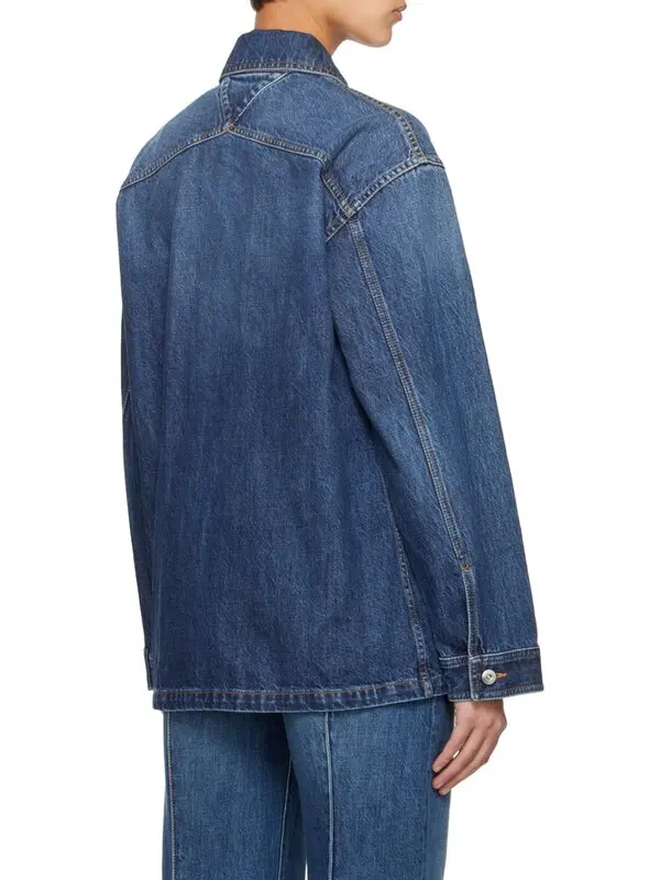 Bottega Veneta Single-breasted Denim Jacket - Blue