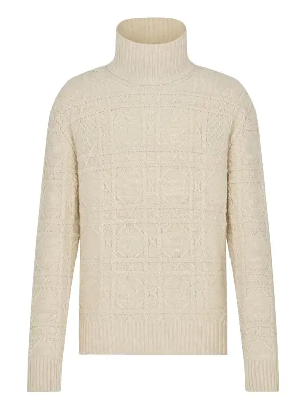 Dior Icons Sweater With Rattan Pattern - White