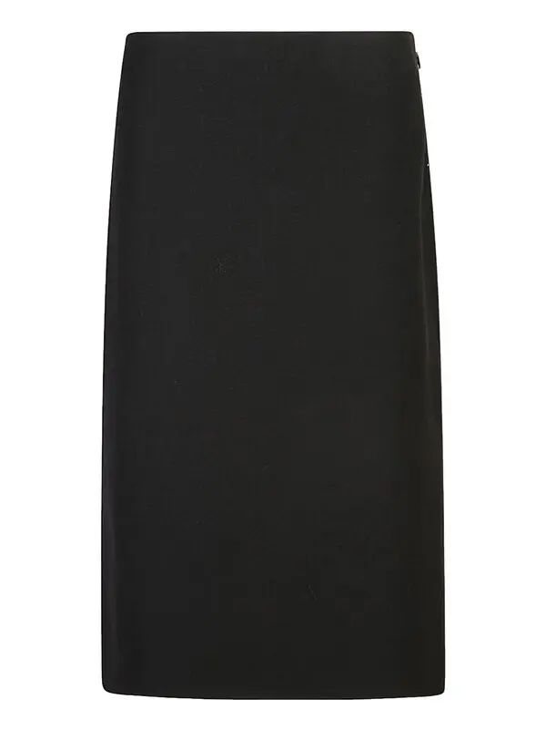 Fendi Midi Skirt With Side Zippers - Black