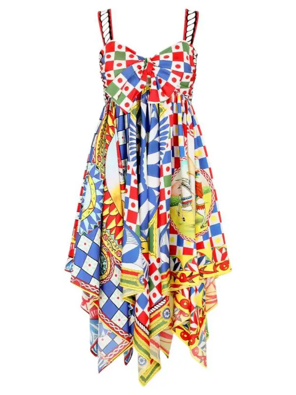 Dolce & Gabbana Carretto Print Twill Dress - Multicolor