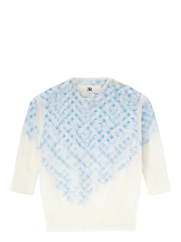 Ermanno Scervino Check Print Knitted Sweater - White