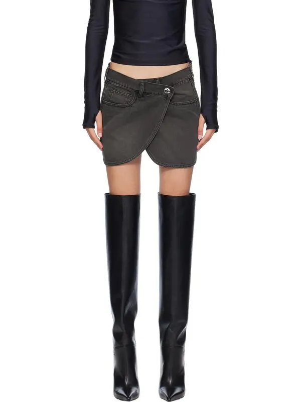 Coperni Denim Wrap Mini Skirt - Grey