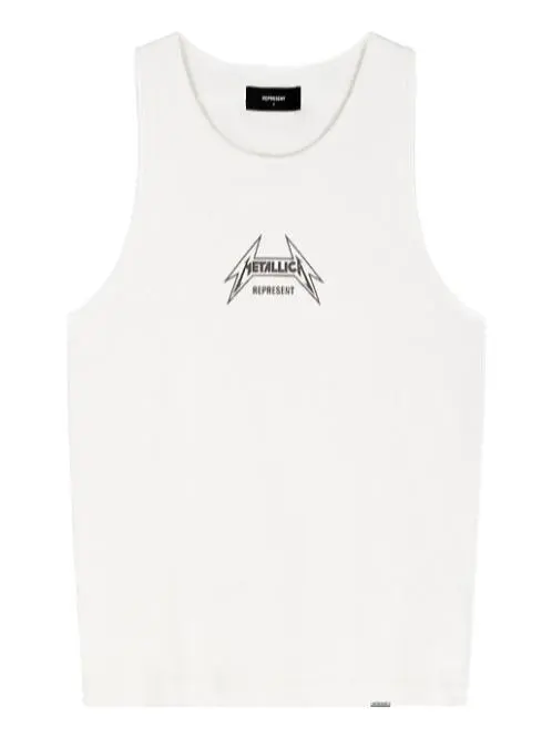 REPRESENT Metallic Logo Sleeveless T-shirt - Pure White