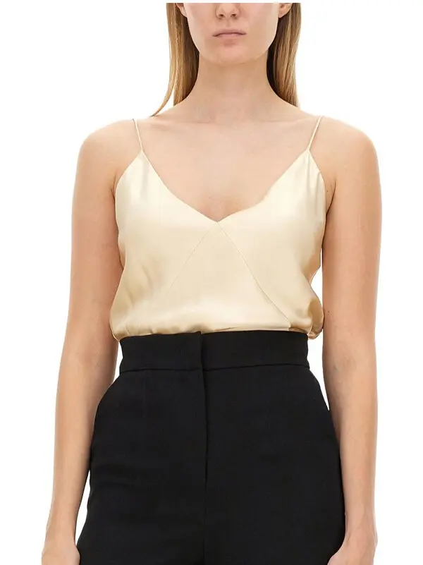 Max Mara Metello V-neck Sleeveless Top - Nude