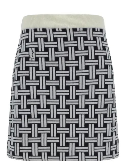 Kenzo Weave Knitted Mini Skirt - Gray