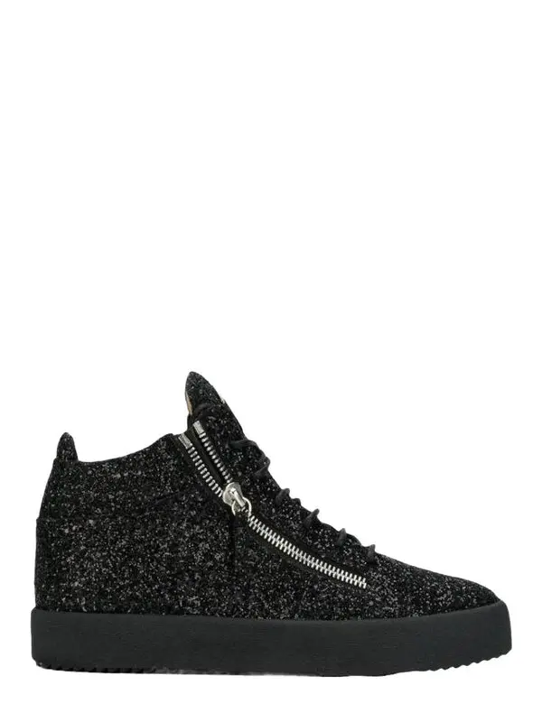 GIUSEPPE ZANOTTI Sequined Zip-up Sneakers - Black