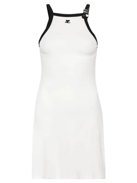 COURREGES Courrèges Halterneck Dress With Buckle Detail - White