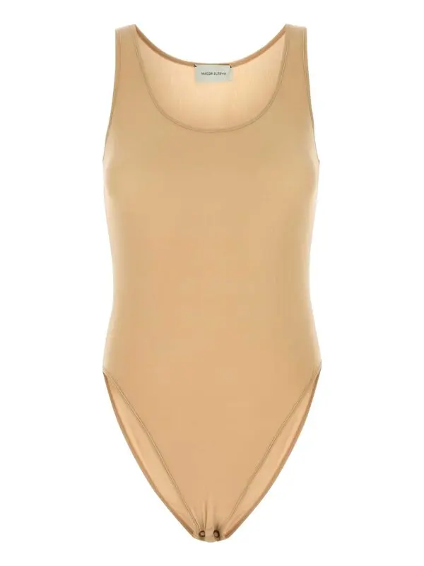Magda Butrym Sleeveless Scalloped Bodysuit - Beige