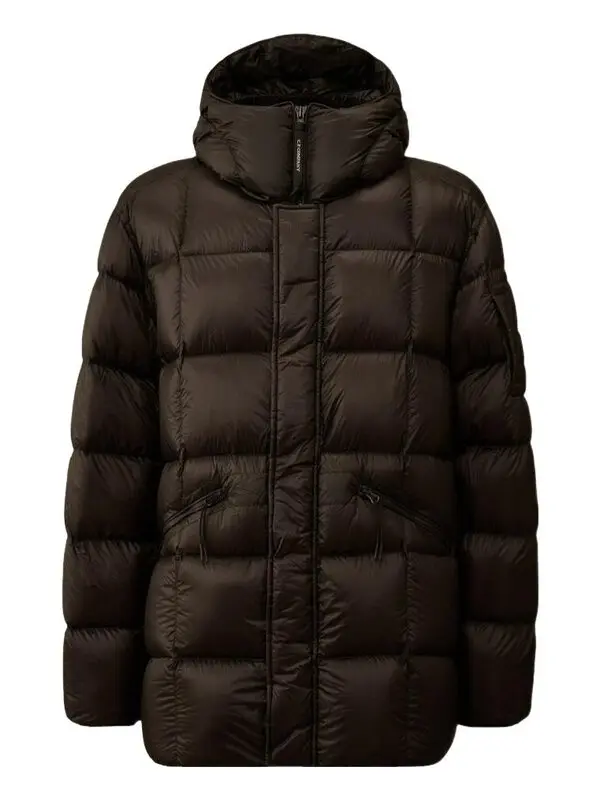 C.P. COMPANY Hooded Quilted Jacket - Black