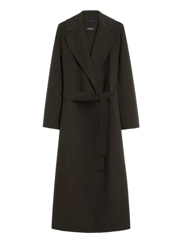 Max Mara Notched Lapel Belted Coat - Black