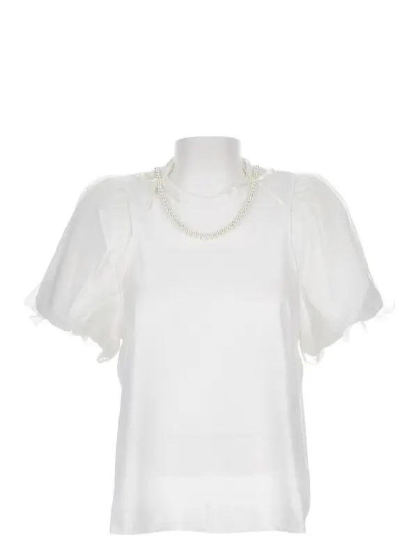 Simone Rocha Short-sleeved T-shirt With Puff Sleeves - White