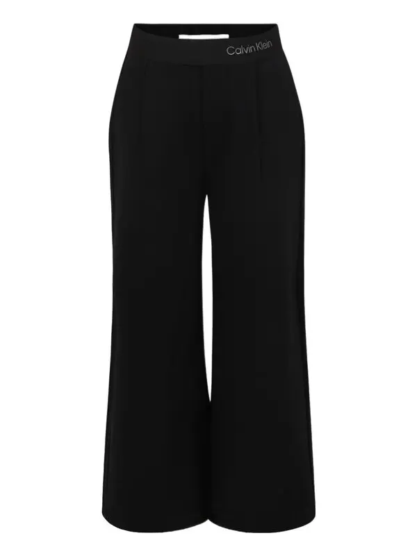 Calvin Klein Elastic Waist Casual Pants With Logo Detail - Black