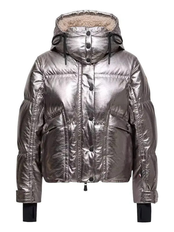 Moncler Hooded Quilted Down Jacket - Silver