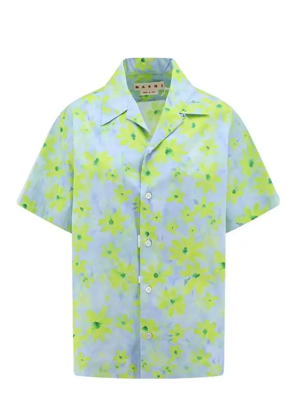 Marni Short-sleeved Floral Printed Shirt - Green