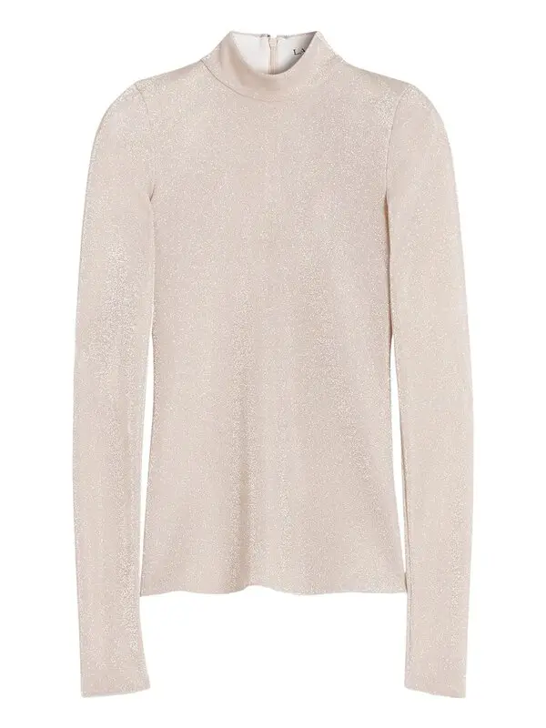 LANVIN High Neck Long Sleeve Top - Beige