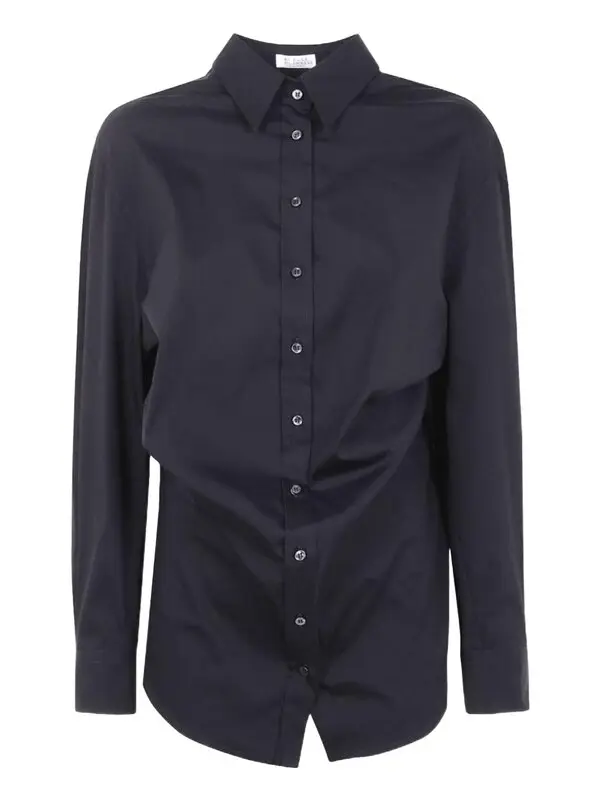 Brunello Cucinelli Draped Button-down Shirt - Black