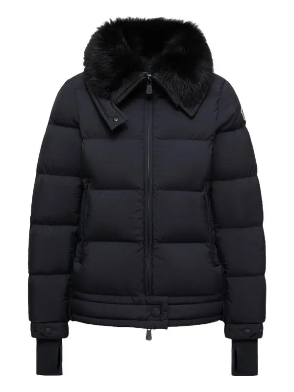Moncler Arabbas Hooded Shearling Down Ski Jacket - Black