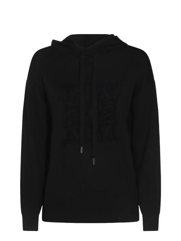 Max Mara Pamir Drawstring Long-sleeved Hoodie - Black