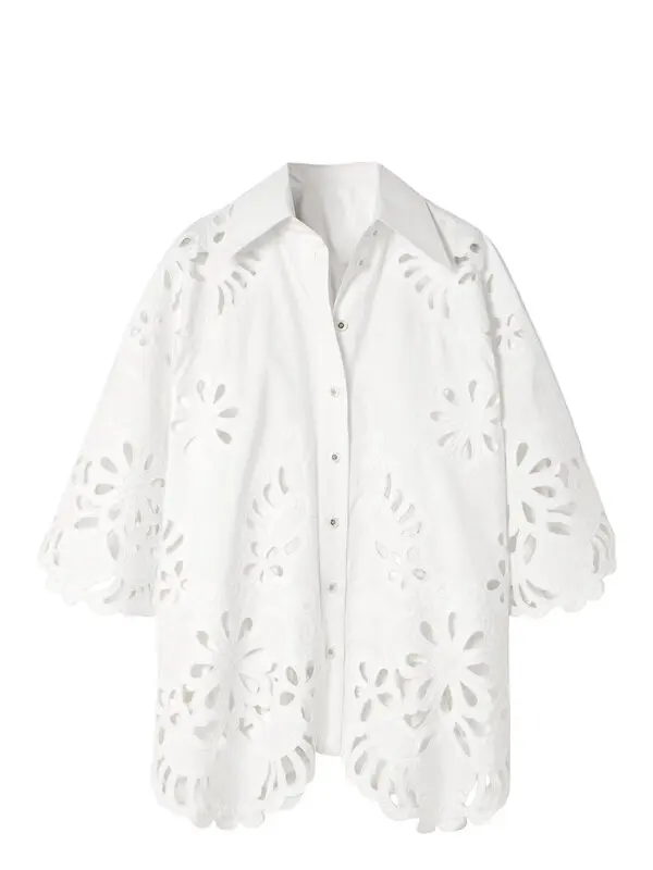 Dolce & Gabbana Cut-out Embroidered Shirt - White