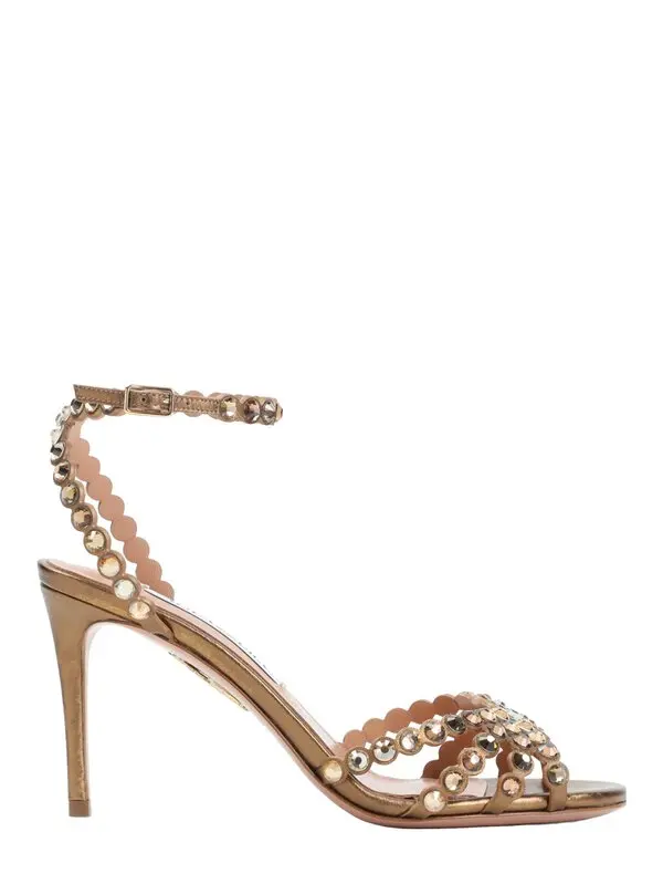 AQUAZZURA Embellished Tequila Sandals - Bra Brass