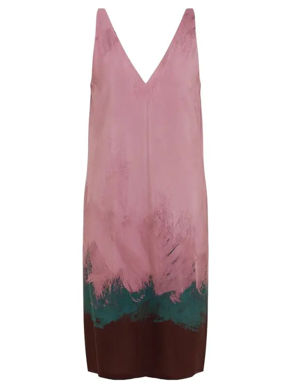 Dries Van Noten V-neck Sleeveless Knee-length Dress - Pink
