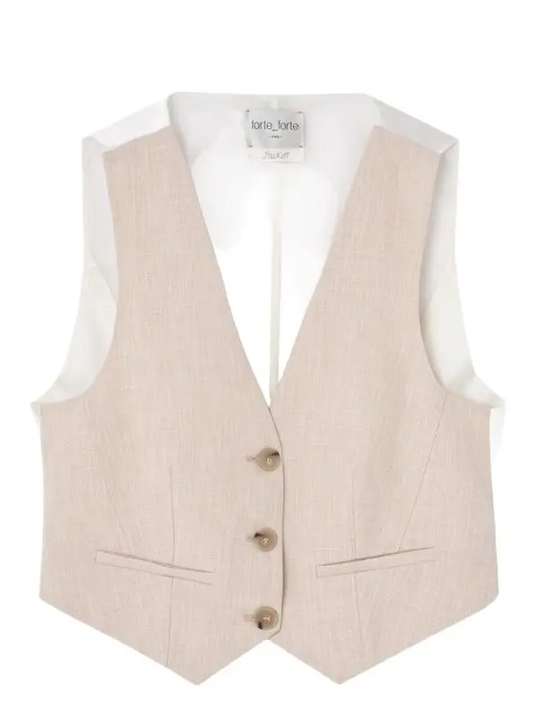 FORTE_FORTE Single-breasted Vest - Nude