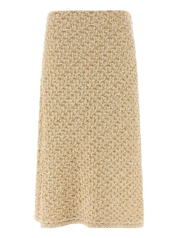 Fabiana Filippi Tweed A-line Midi Skirt - Nude