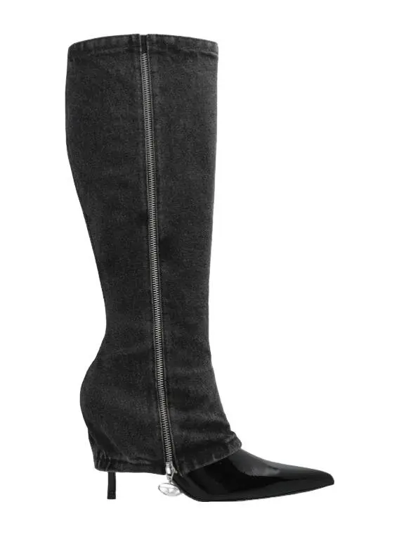 DIESEL® 100mm Denim-panel Boots - Black