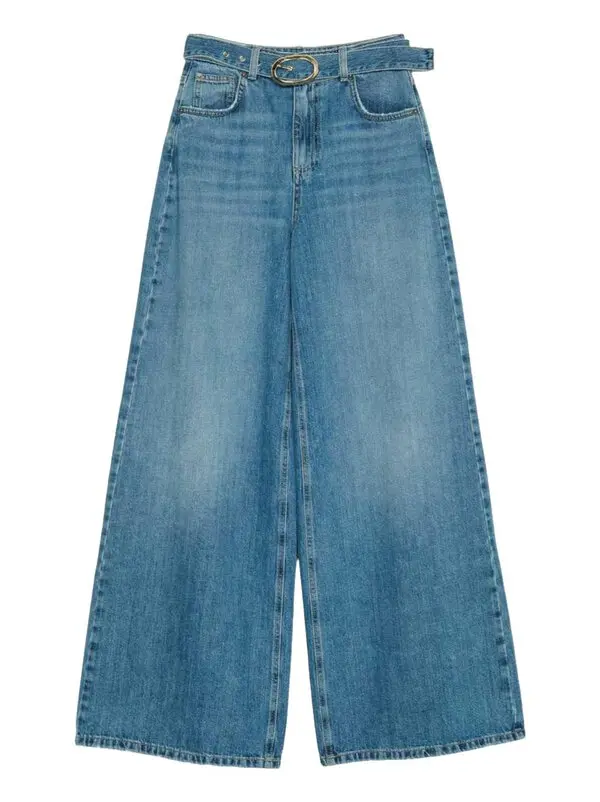 TWINSET High-rise Wide-leg Jeans With Belt - Blue
