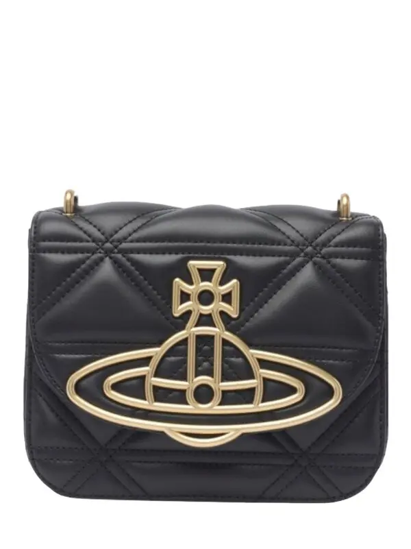 VIVIENNE WESTWOOD Logo-plaque Quilted Shoulder Bag - Black