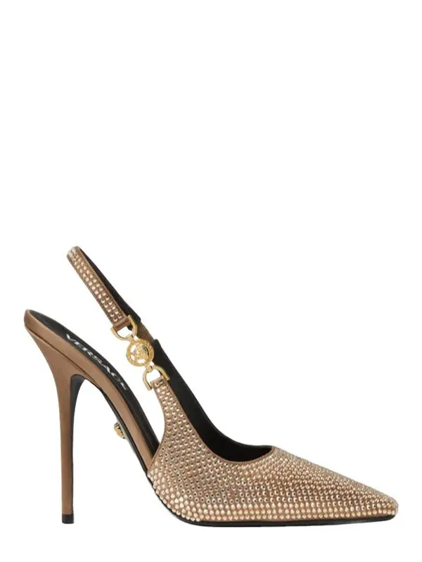 Versace Embellished Medusa '95 Slingback Pumps - Nude