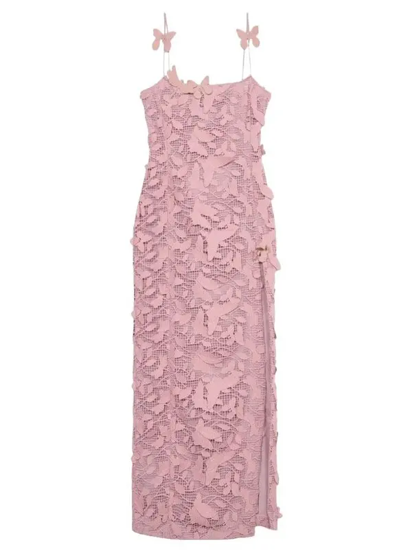Blumarine Spaghetti Strap Butterfly Dress - Pink