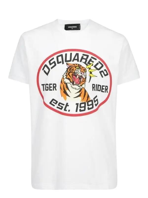 Dsquared2 Tiger Rider Printed T-shirt - White