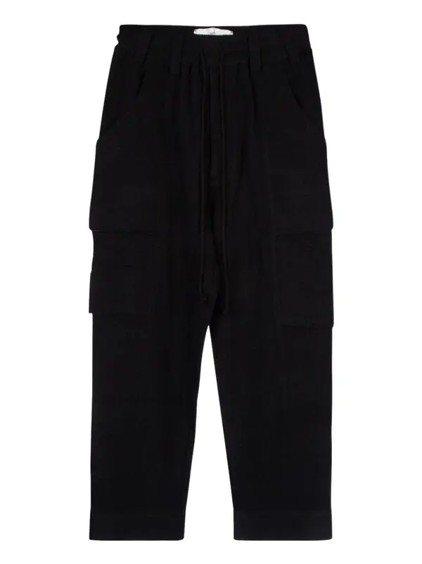 SONG FOR THE MUTE Elasticated Drawstring Cargo Pants - Black