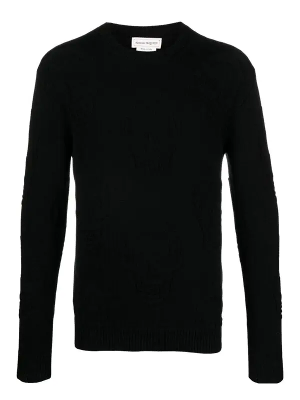 Alexander McQueen All-over Skull Motif Knitted Jumper - Black