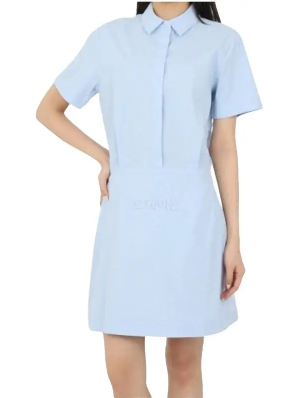 Theory Short-sleeved A-line Dress - Blue
