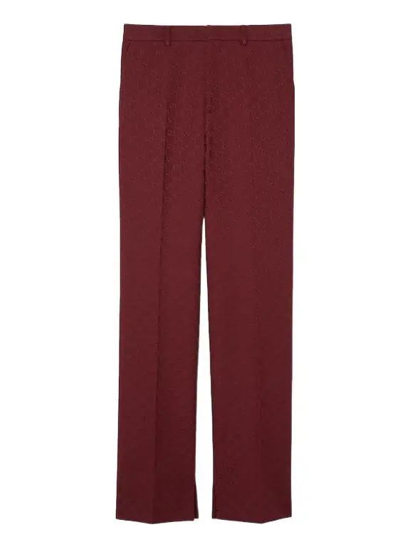 Gucci Monogrammed Straight-leg Trousers - Red