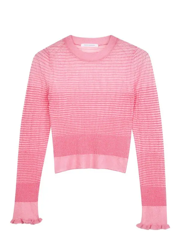 Cecilie Bahnsen Fringed Cuff Long Sleeve Top - Pink