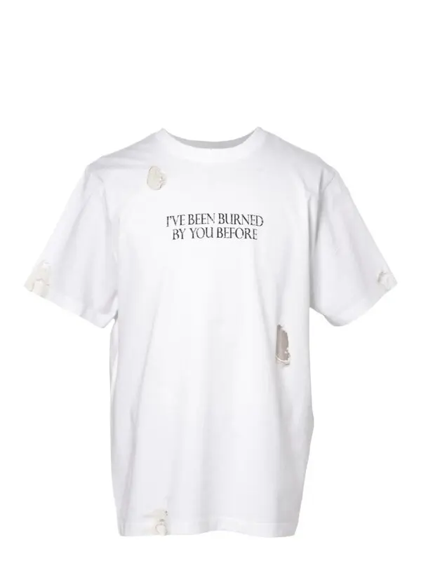 Coperni X Disney "burned You Before" Distressed T-shirt - White