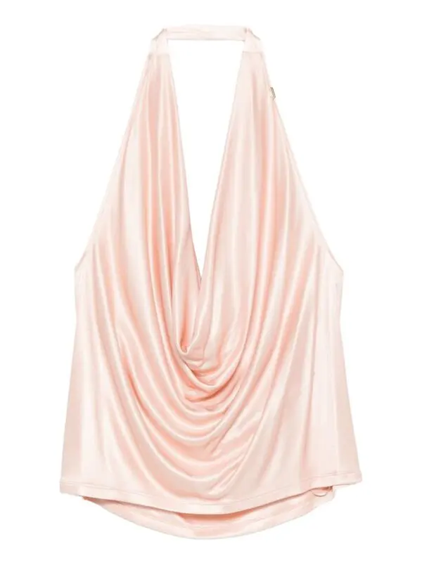Elisabetta Franchi Draped Halterneck Top - Pink