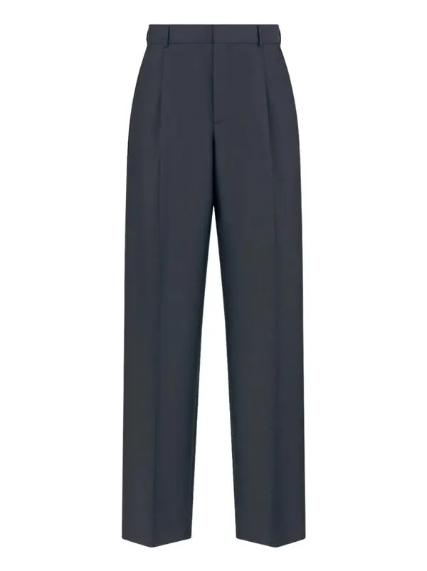 Dior High Waisted Straight Leg Tailored Pants - Blue