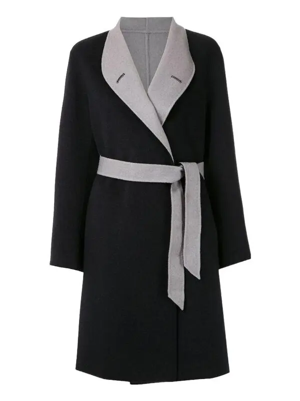 Emporio Armani Wrap-style Coat - Black