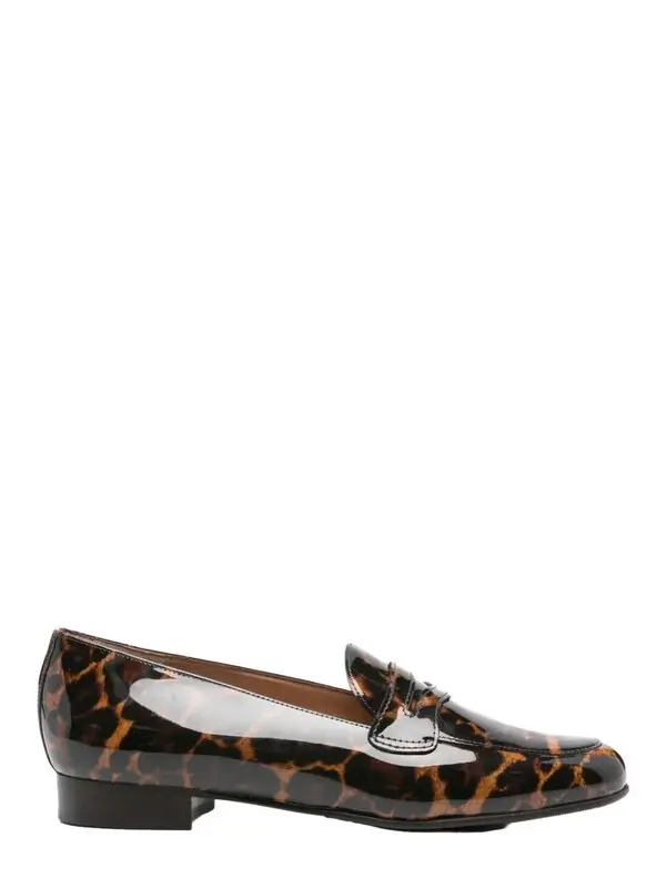 CAREL Leopard Print Penny Loafers - Brown Leopard
