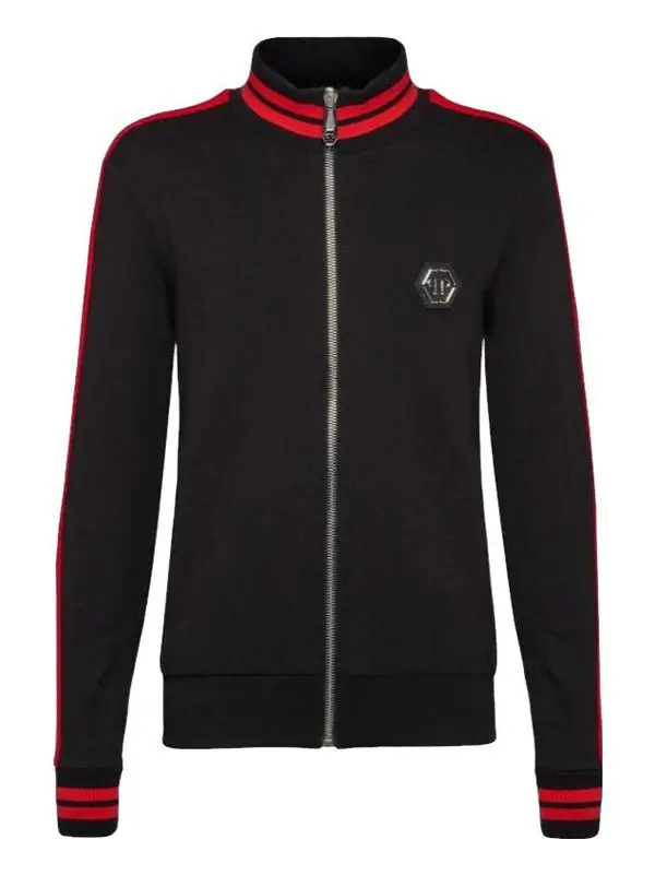 Philipp Plein Skull Embroidered Track Jacket - Black