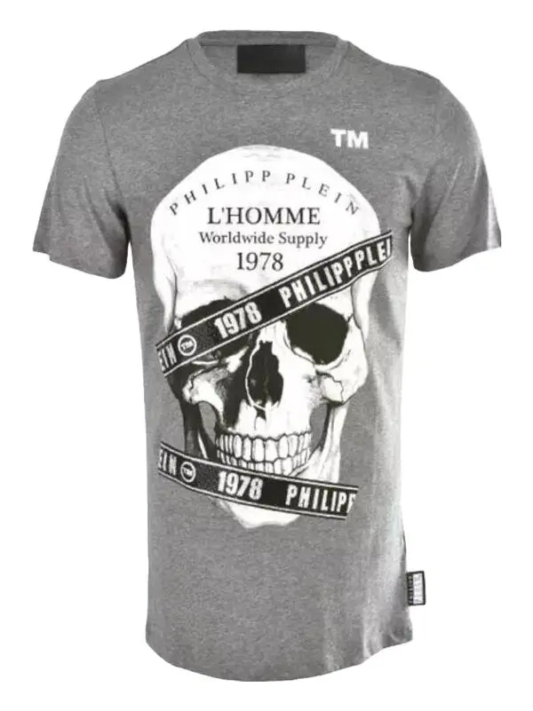 Philipp Plein Skull Printed T-shirt - Gray