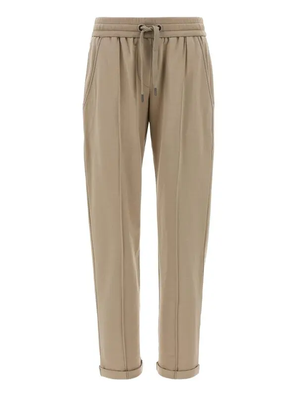 Brunello Cucinelli Drawstring Tapered-leg Sweatpants - Beige