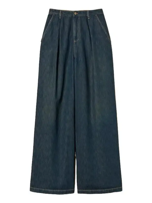 TWINSET Pleated Wide-leg Jeans - Black