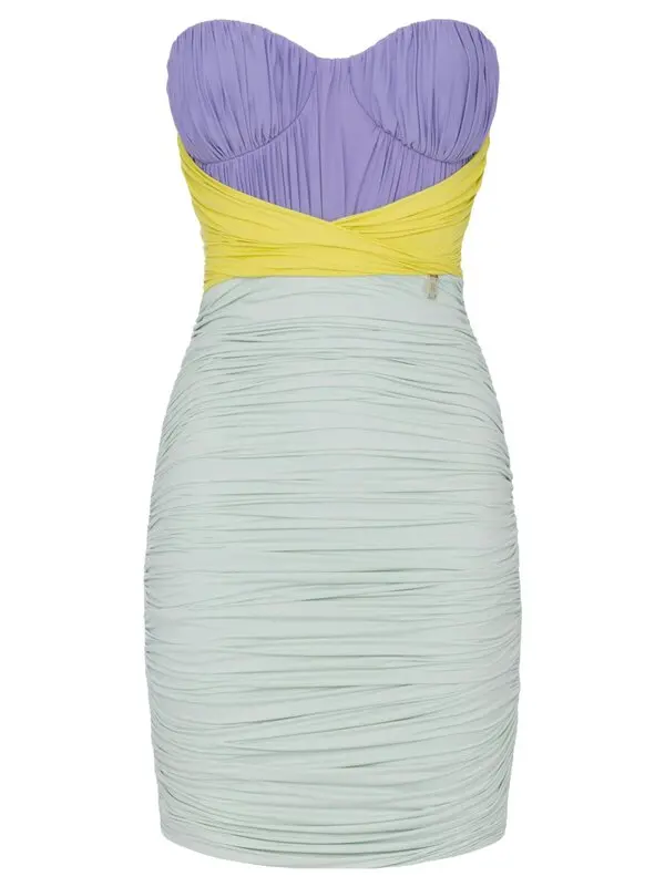 Elisabetta Franchi Draped Jersey Mini Dress - White