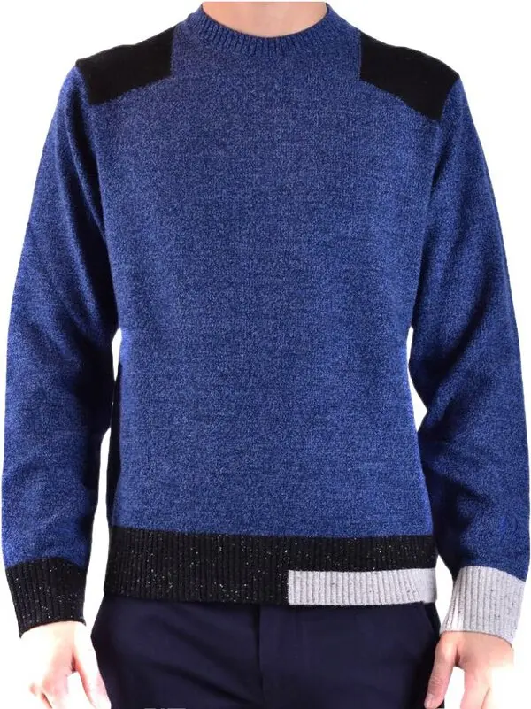 Neil Barrett Colour-block Intarsia-knit Jumper - Blue